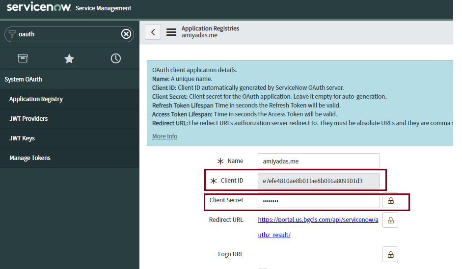 Configuring API access for ServiceNow